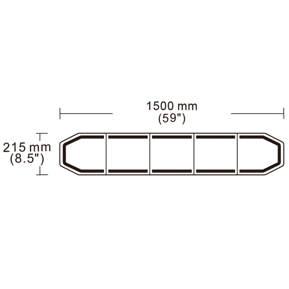 Van Master VIPER Series 1500mm R65 CAP168 12/24v Smoked Lens Amber ...