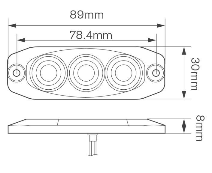 LED Autolamps 11WM 12/24V Low-Profile Reverse Lamp